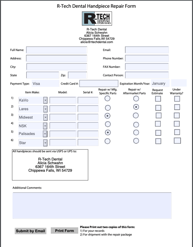Handpiece Repair - Welcome to R-Tech Dental